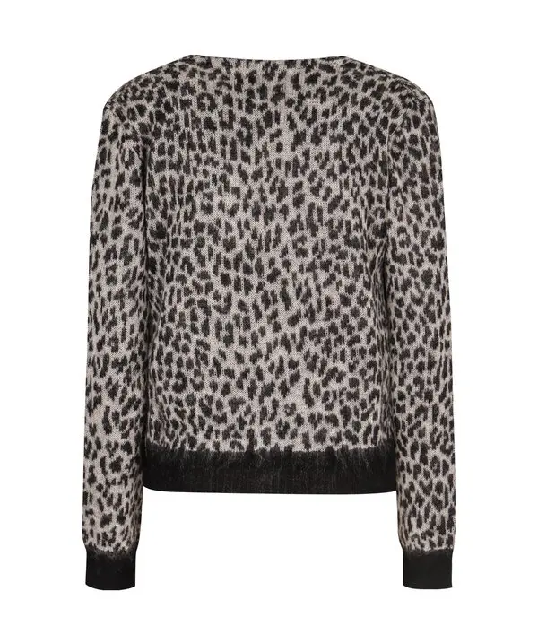 Max Mara Leopard Print Knit Cardigan And Vest Set