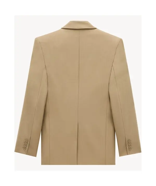Saint Laurent Single-breasted Peak Lapel Jacket - Beige