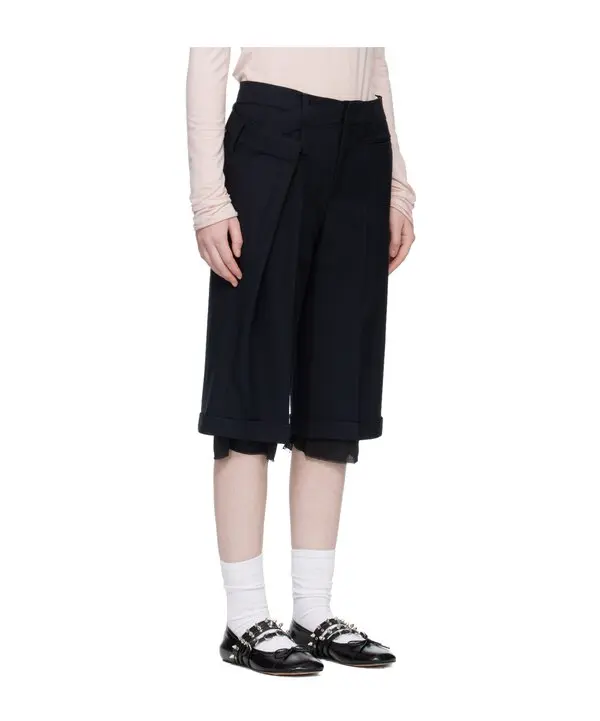 OPEN YY Wrap Over Layered Bermuda Shorts