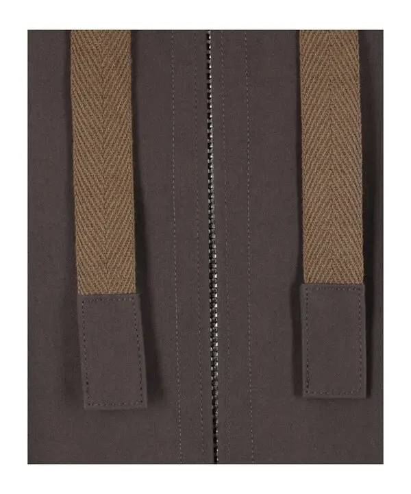 Sacai Weathercloth Blouson With High Neck And Zipper Closure - Brown