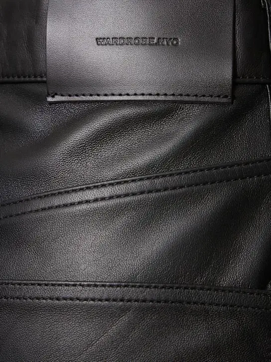 Wardrobe.NYC Belt Loop Leather Skirt
