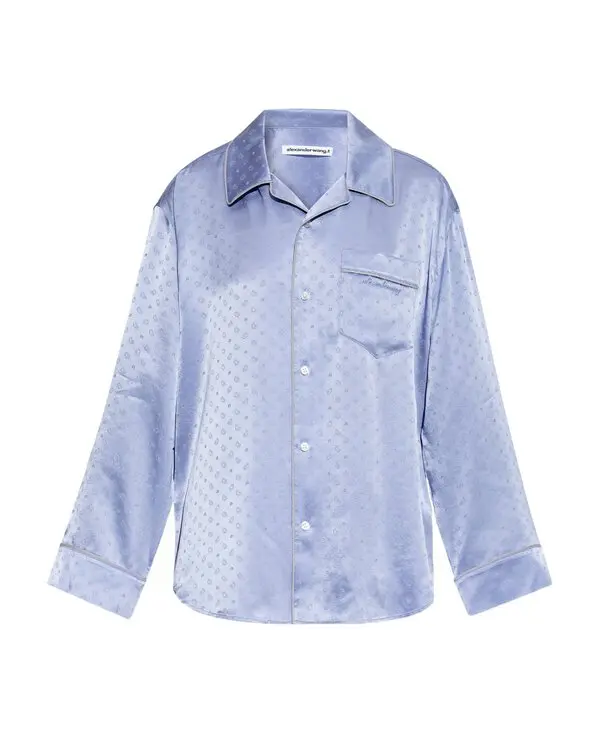Alexander Wang Long Sleeve Button Down Shirt With Pocket - Blue