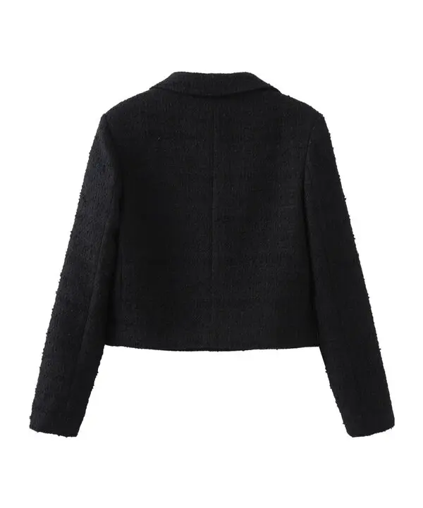 Marissa Chiara Long-sleeved Jacket With Lapel Collar And Front Pockets