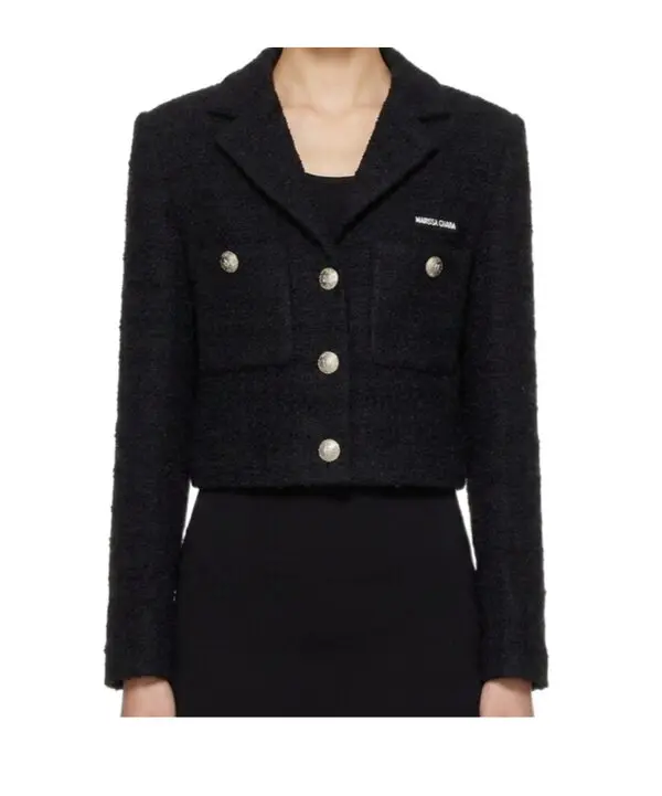 Marissa Chiara Long-sleeved Jacket With Lapel Collar And Front Pockets