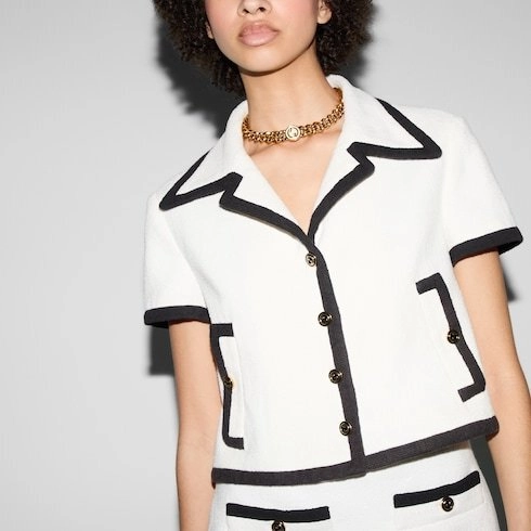 Gucci Short-sleeved Tweed Jacket