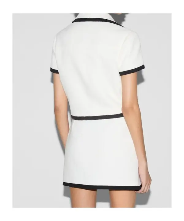 Gucci Short-sleeved Tweed Jacket With Black Trim