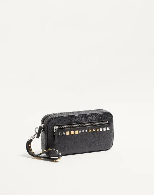 Valentino Garavani Rockstud Zip-up Pouch - Nero