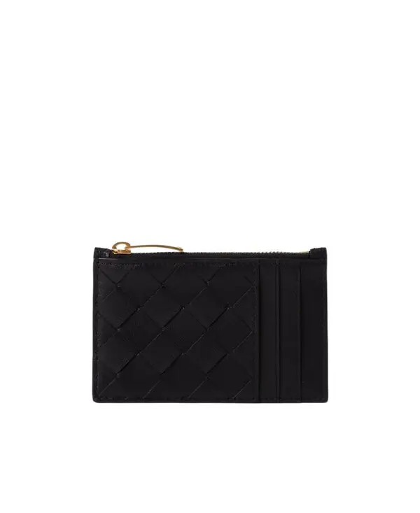 Bottega Veneta Intrecciato Zipped Cardholder - Black