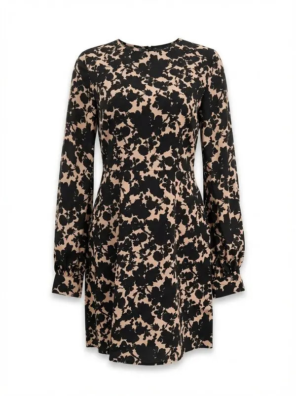 Sportmax Long Sleeve Floral Print Dress