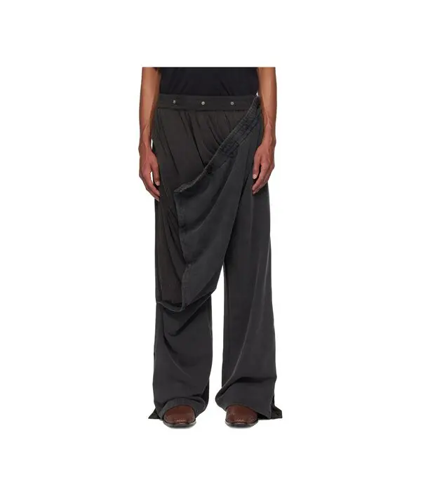 Y/project Snap-button Wide-leg Sweatpants - Black