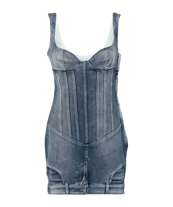 Off-White Upside Down Denim Dress - Gray