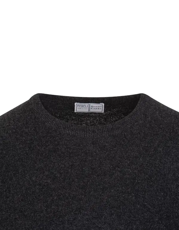 Fedeli Long-sleeved Knitted Sweater - Black