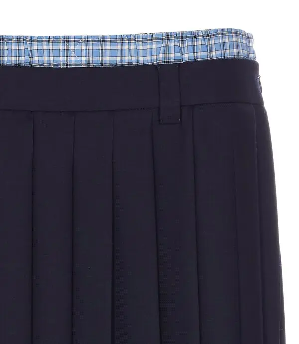 Miu Miu Pleated Batavia Midi Skirt