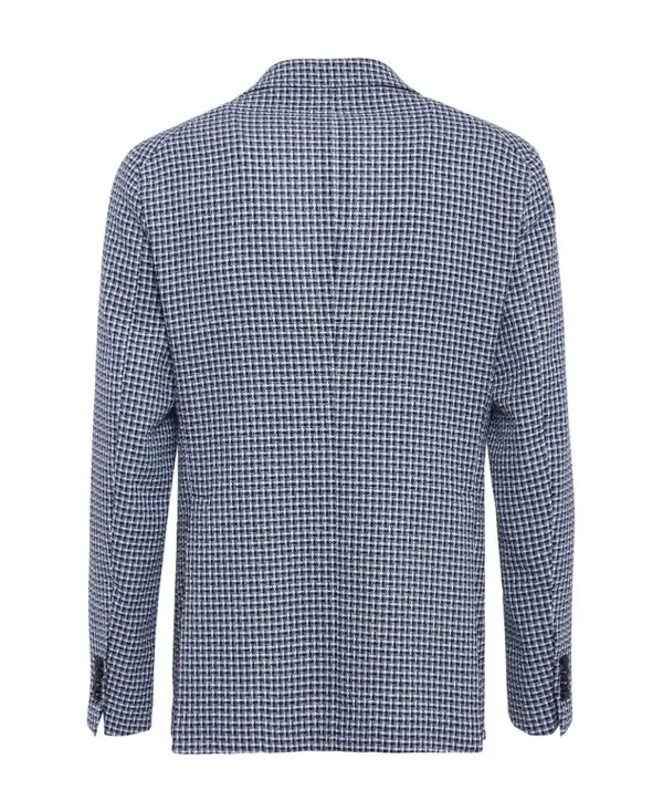Tagliatore Checked Blazer With Notch Lapel - Blue