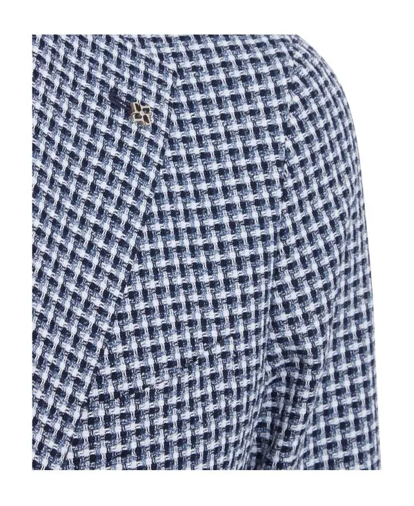 Tagliatore Checked Blazer With Notch Lapel - Blue