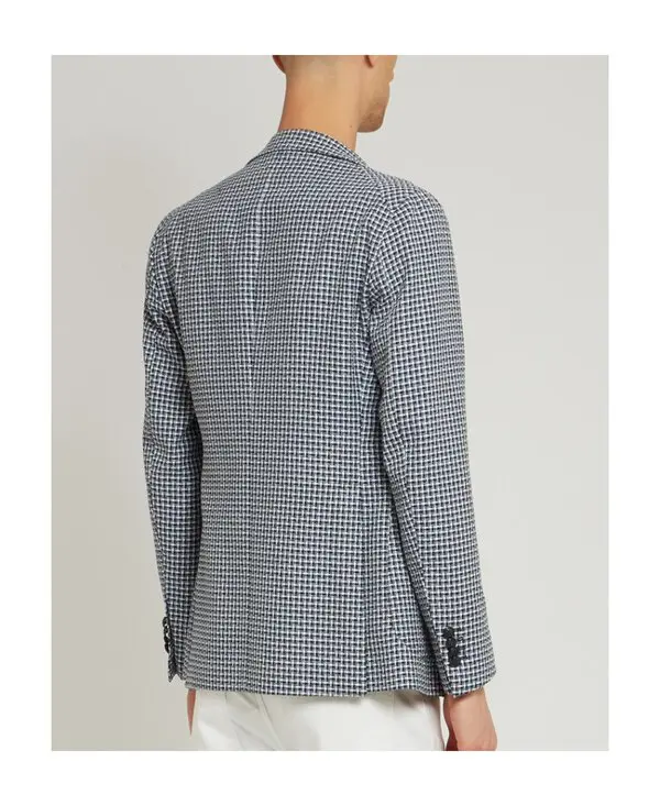 Tagliatore Checked Blazer With Notch Lapel - Blue