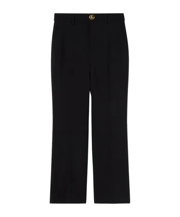 Gucci Crêpe Wool Pants With Double G Button