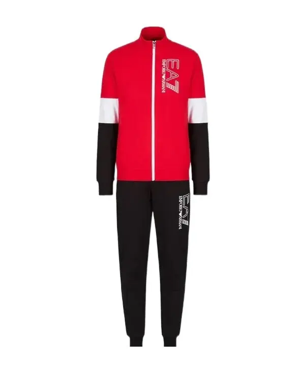 EA7 Logo Print Track Suit - Black