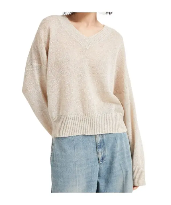 Brunello Cucinelli V-neck Drop Shoulder Jumper