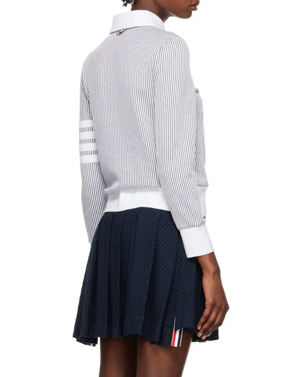 Thom Browne Zip-fastening Seersucker Jacket With Signature Stripes