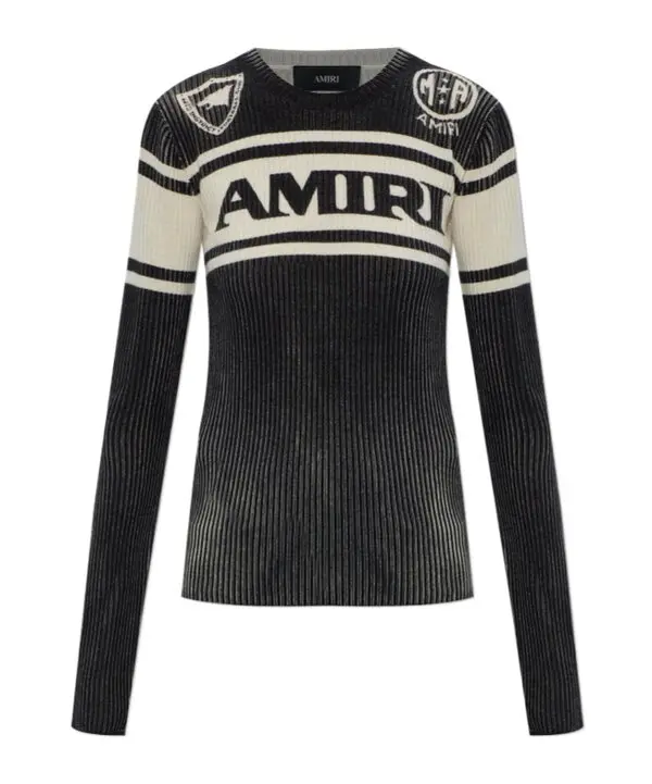 Amiri Logo-detail Crew-neck T-shirt - Black