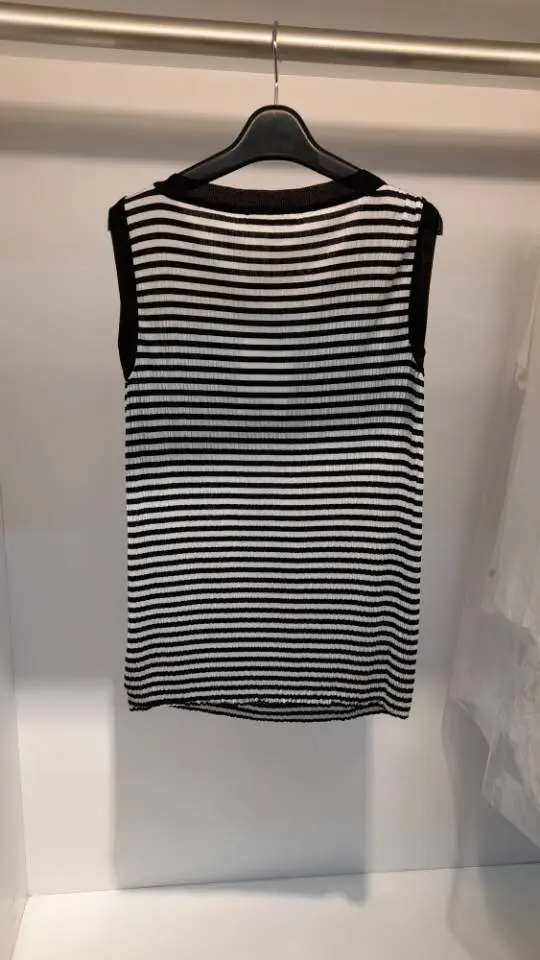 Max Mara Sleeveless Striped Vest - Black