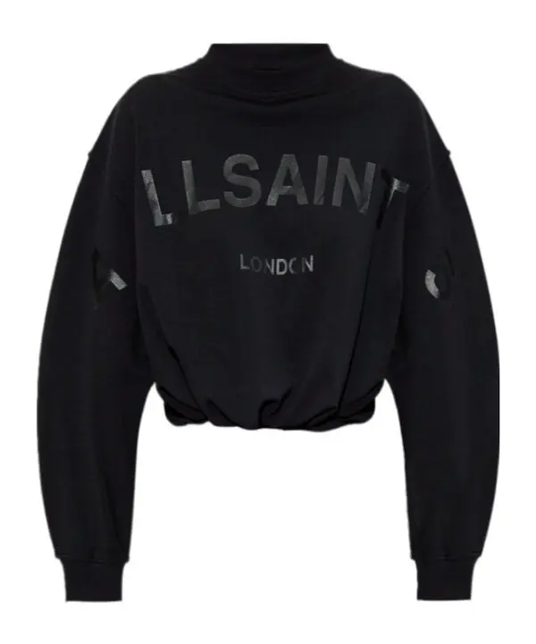 ALLSAINTS Logo Print Relaxed Sweater - Black