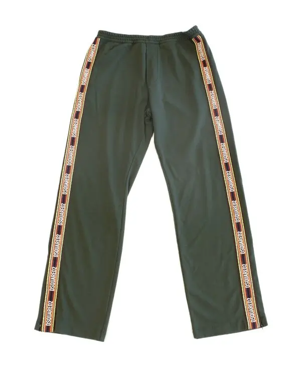 Dsquared2 Logo Tape Straight Leg Pants - Black