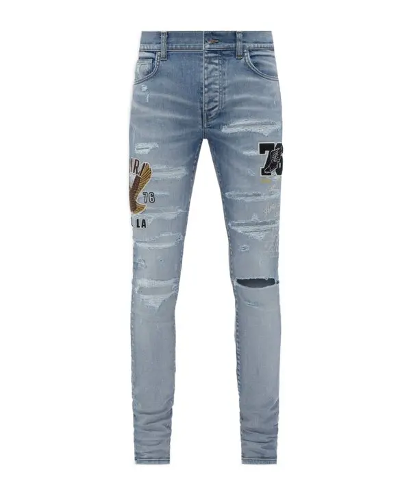 Amiri Logo Appliqué Skinny Jeans - Blue