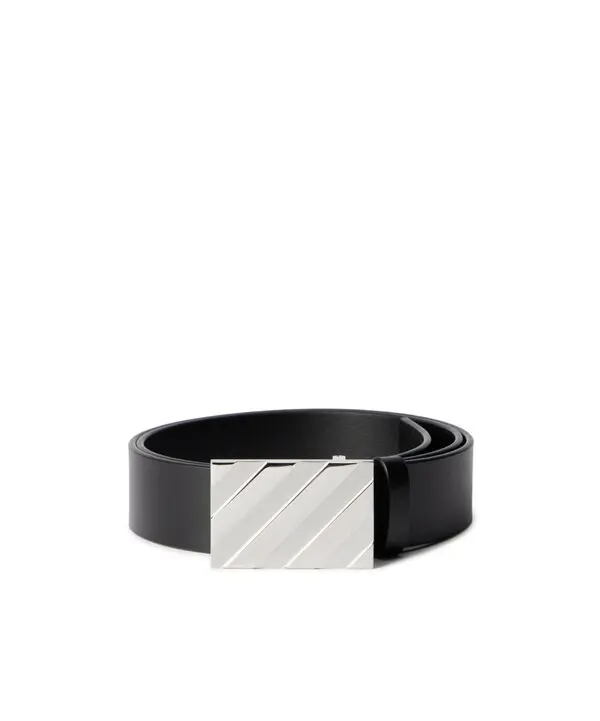 Off-White Diagonal Buckle Belt - Black/silver