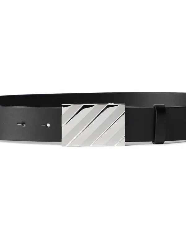 Off-White Diagonal Buckle Belt - Black/silver