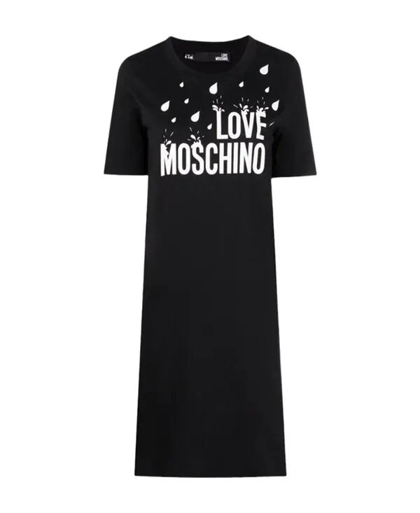 Moschino Round Neck Short-sleeved Dress - Black