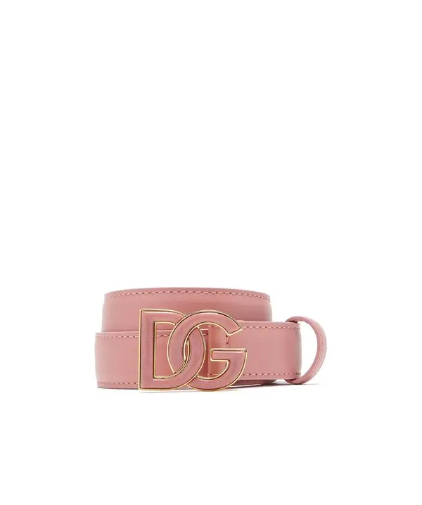 Dolce & Gabbana Dg Logo Plaque Buckle Belt - Pink
