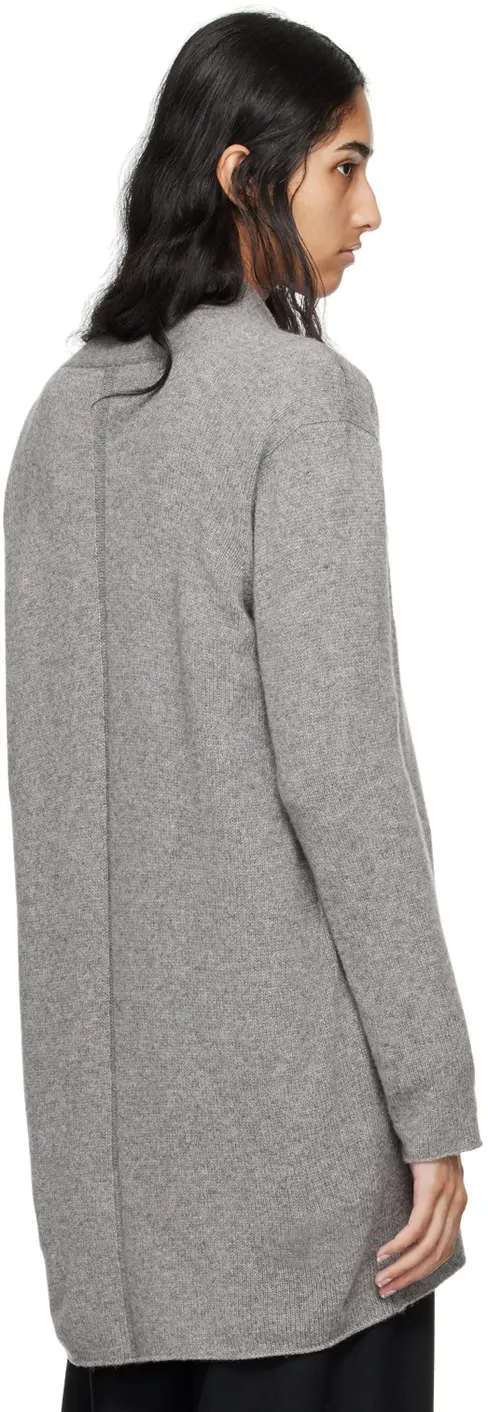 THE ROW Cashmere Shawl Collar Cardigan - Medium Gray
