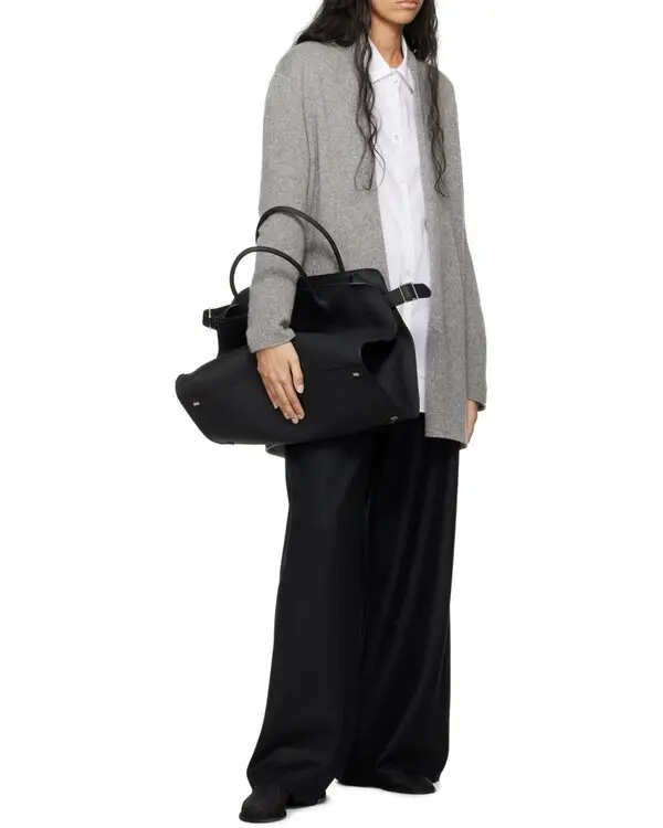 THE ROW Cashmere Shawl Collar Cardigan - Medium Gray