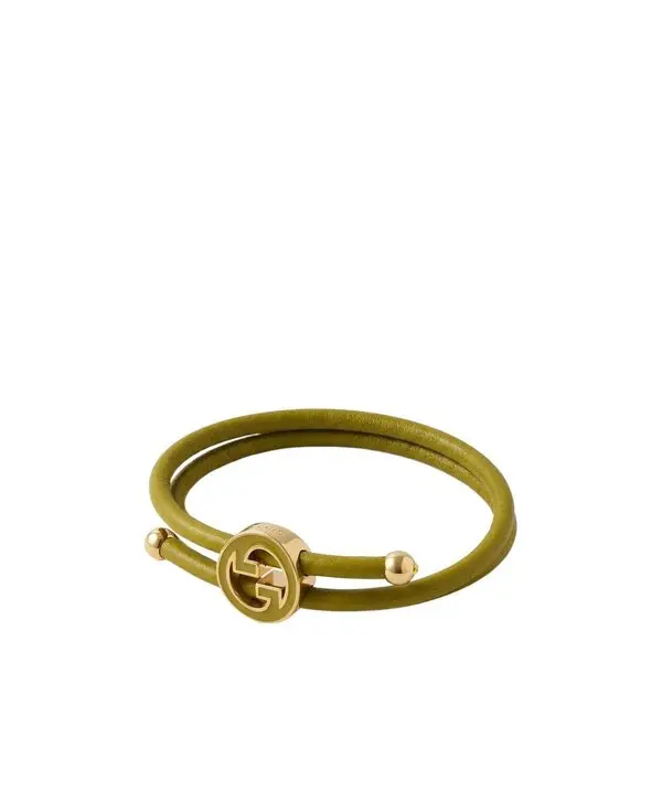 Gucci Enamel Round Interlocking G Bracelet - Yellow