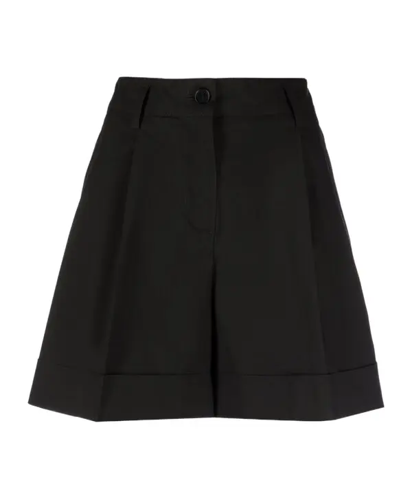 P.a.r.o.s.h Pleated Details Poplin Shorts - Black