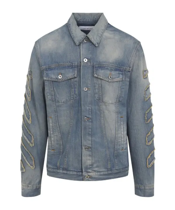 Off-White Patch Skate Denim Jacket - Dirty Blue