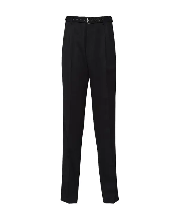 Prada Belted Tailored Trousers - Black