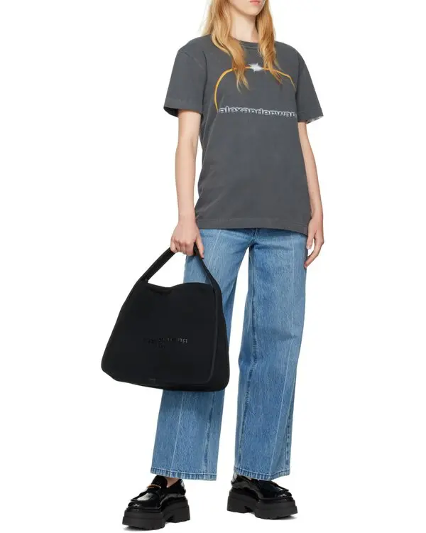 Alexander Wang Ryan Ribbed Knit Large Tote Bag - Black