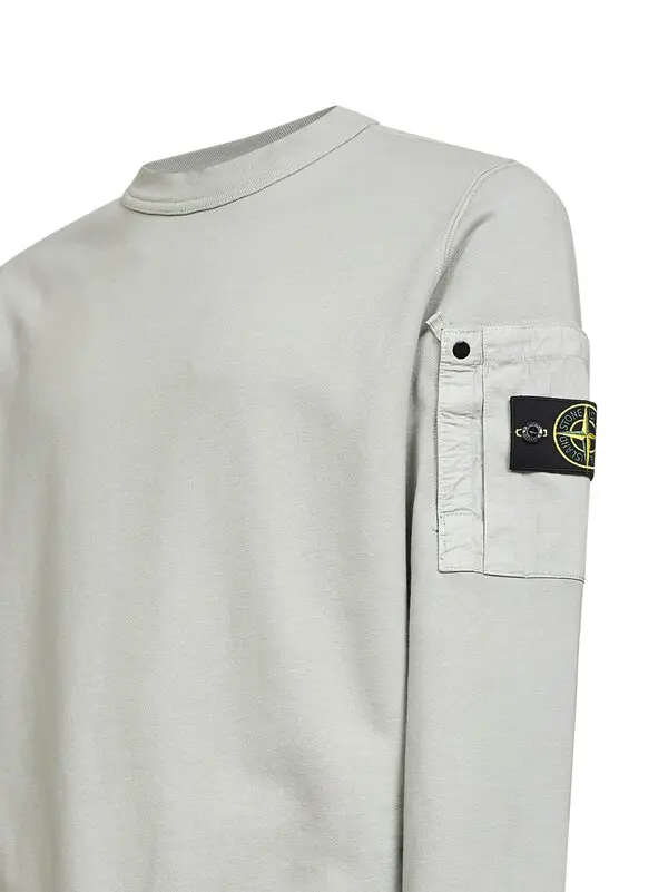 Stone Island Logo Patch Crewneck Sweatshirt - Sage