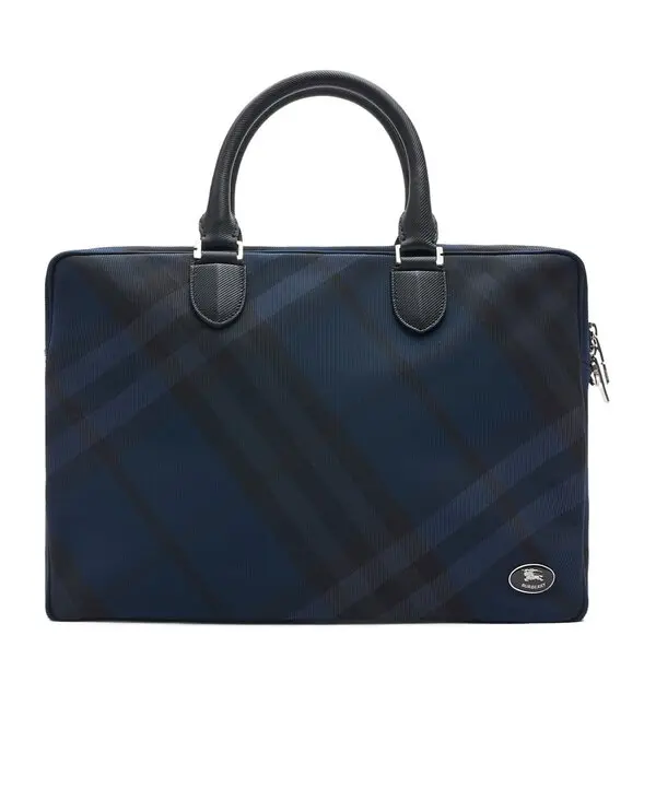 Burberry Grid Briefcase - Navy