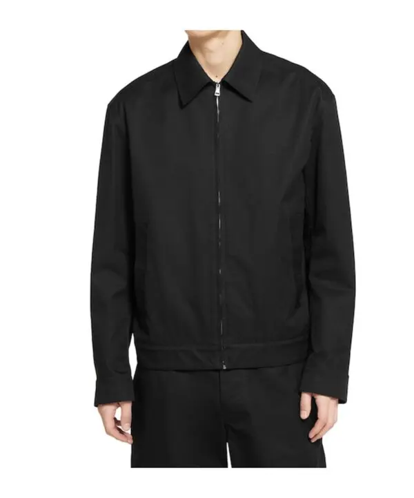 Gucci Collared Zip-up Jacket With Web Detail - Black