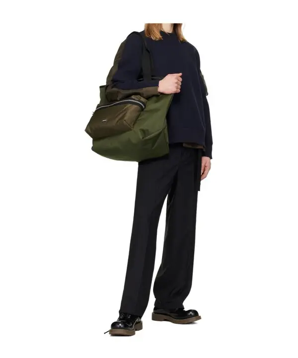 Sacai Wool Blend Casual Pants With Detachable Drawstring - Black