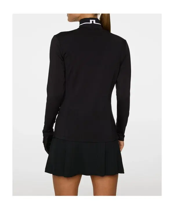 J. Lindeberg Long Sleeve Polo With Ribbed Collar