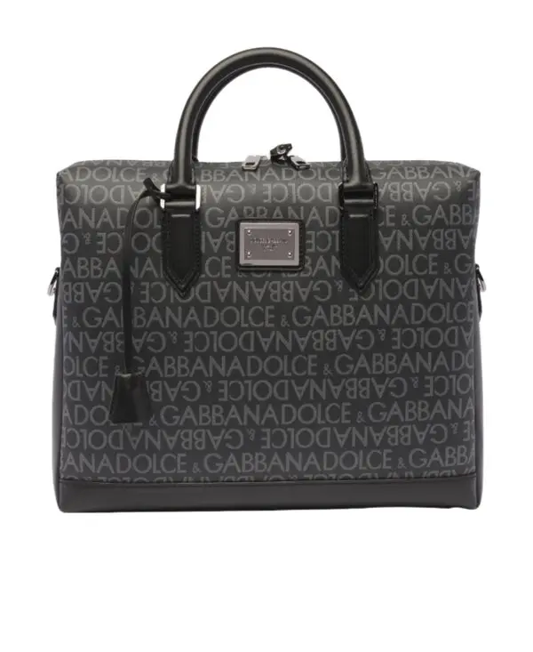 Dolce & Gabbana Logo Plaque Medium Briefcase - Black