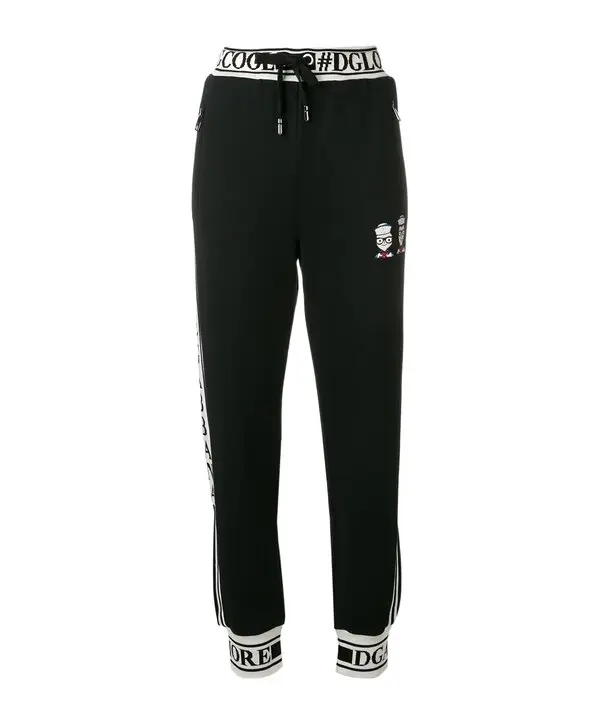 Dolce & Gabbana Logo Trimmed Track Trousers - Black