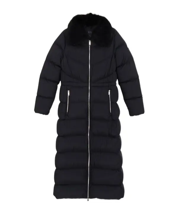 Moose Knuckles Long-sleeved Down Coat With Fur Trim