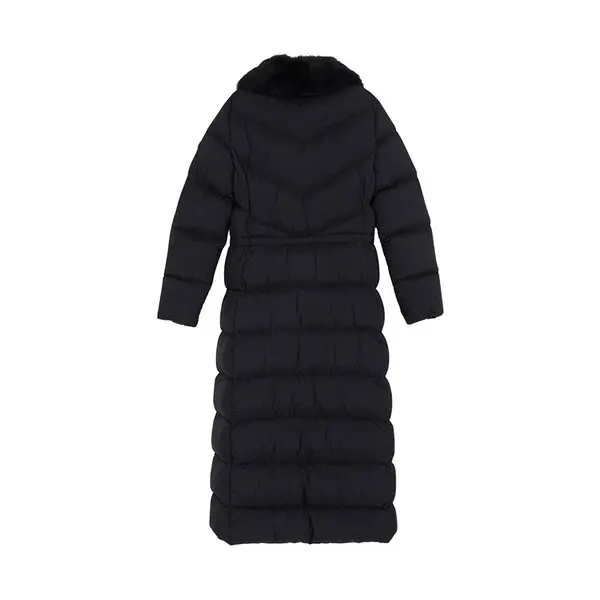 Moose Knuckles Long-sleeved Down Coat With Fur Trim