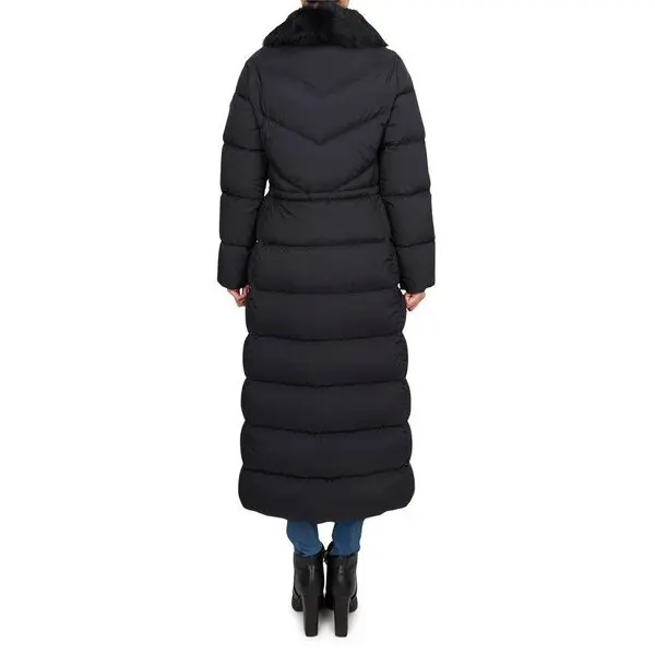 Moose Knuckles Long-sleeved Down Coat With Fur Trim